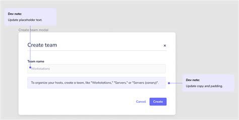 Show Help Text With An Example Team Name In Create Team Flow · Issue