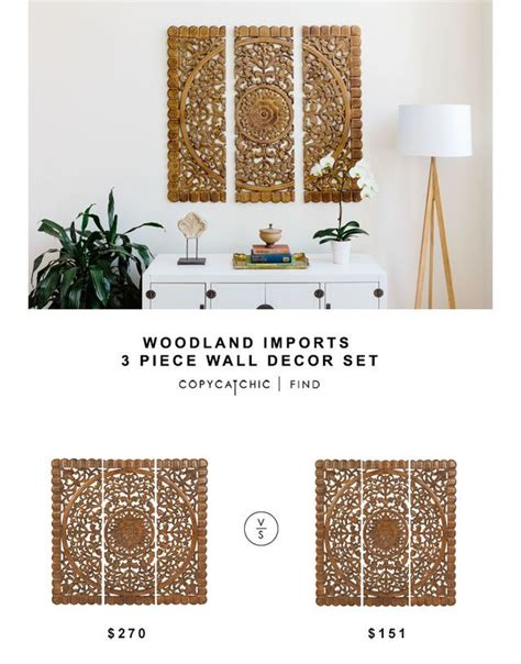 Woodland Imports 3 Piece Wall Decor Set Copy Cat Chic Wall Decor