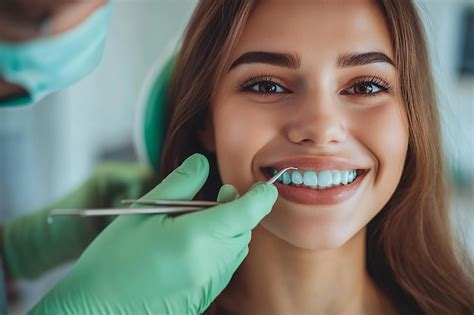 Smiling European Woman In Dental Clinic Premium Ai Generated Image