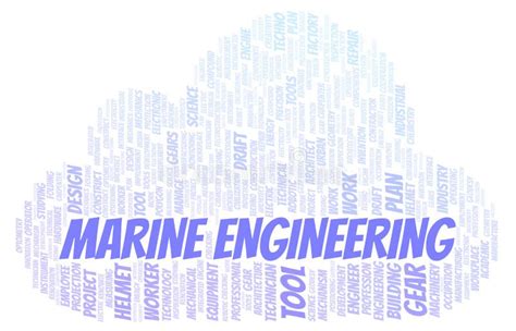 Marine Engineering Typography Word Cloud Create With The Text Only