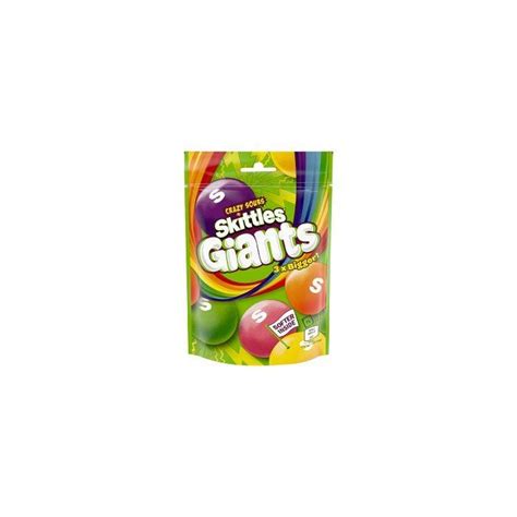 Skittles Giants Vegan Chewy Sour Sweets Fruit Flavoured Pouch Bag 15x132g