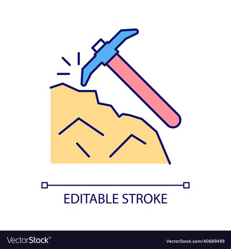 Mineral Resources Mining Rgb Color Icon Royalty Free Vector