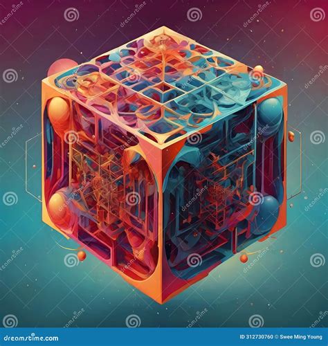 Image Of Geometric Metatron Cube Pattern Artwork Stock Illustration