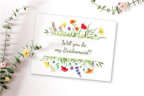 Watercolor Wildflower Borders Field Floral Frames Meadow Etsy