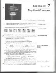 Experiment Empirical Formula Report Sheet Experiment Report