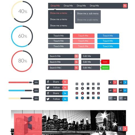 20 Free Photoshop Psd Flat Ui Kits Creative Nerds