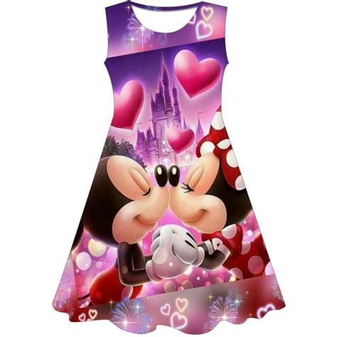 Disfraz De Dibujos Animados Para Niñas Vestido De Minnie Mouse