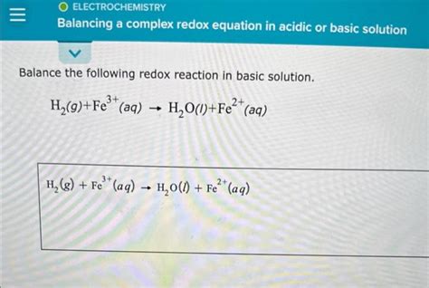 Solved Balance The Following Redox Reaction In Basic Chegg