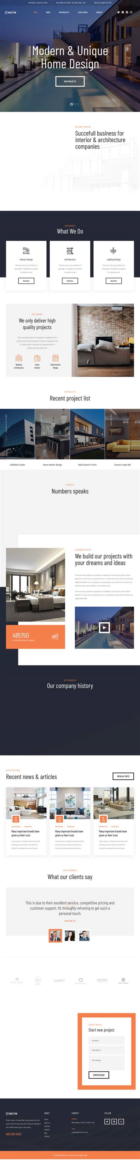 响应式建筑公司网页设计模板 17素材网