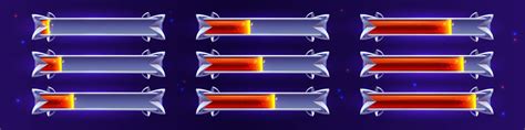 Game Loading Progress Bars With Glowing Red Lava Vector Image