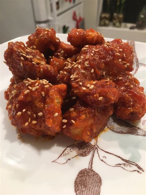 Homemade Korean Fried Chicken Tossed In A Gochujang Sauce Rfood