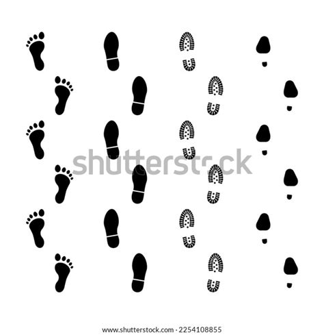 Human Footprints Set Footprints Bare Feet Stock Vector Royalty Free