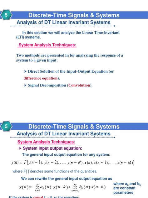 Chapter 5 Part2 Dt Signals And Systems Pdf Convolution Recurrence Relation