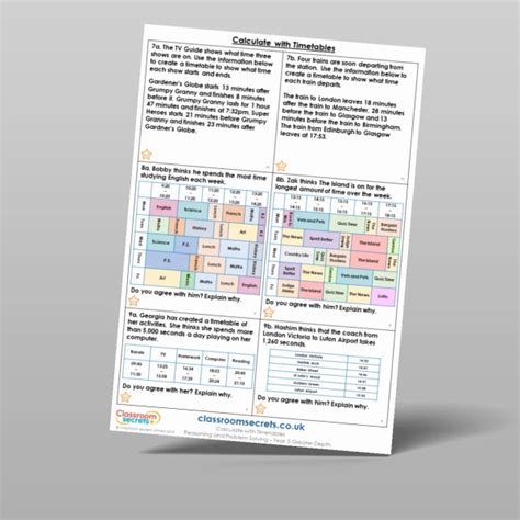 Year 5 Calculate With Timetables Reasoning And Problem Solving Resource