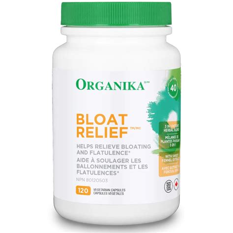 Organika Bloat Relief Decrease Bloating And Gas 120 Capsules