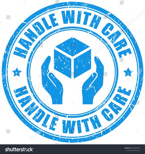 Handle Care Grunge Ink Stamp Isolated Stock Vector Royalty Free