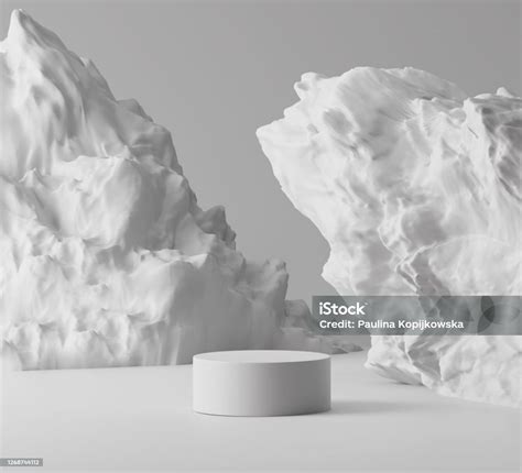 회색 배경이있는 3d 흰색 바위 받침대 디스플레이 뷰티 화장품 제품 홍보를 위한 네이처 그레이 스톤 포디움 최소한의 추상 적 쇼케이스 무대 템플릿 모형 3d 렌더 그림입니다