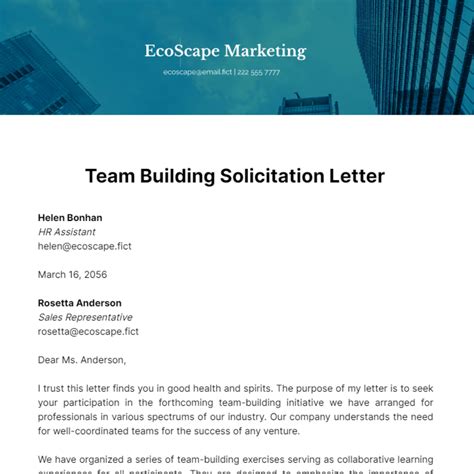 free team building solicitation letter template to edit online