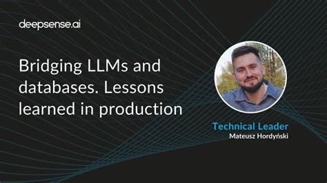 Bridging Llms And Databases Lessons Learned In Production Deepsenseai