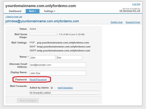 Reset Password From Dashboard Email Help Center