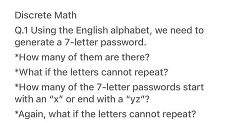 Solved Discrete Math Q Using The English Alphabet We Need Chegg