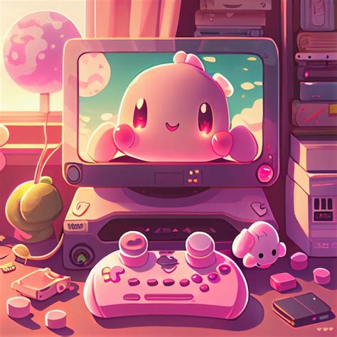 Premium Photo Kawaii Gamer Set Videoconsole Gaming Pc Computer Game