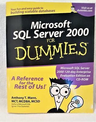 MICROSOFT SQL SERVER 2000 FOR DUMMIES INCLUDES CD ROM 9780764507755 EBay