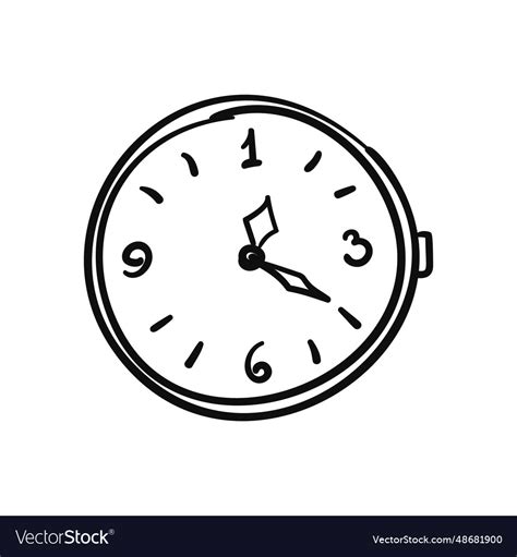 Clock With A Round Dial Hands Showing Royalty Free Vector