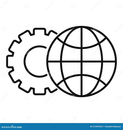 Global Restructuring Icon Outline Style Stock Vector Illustration Of Credit Economic 213459552