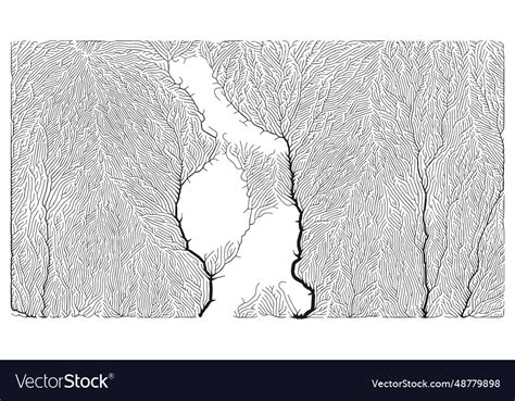 growth pattern generative branching structure vector image