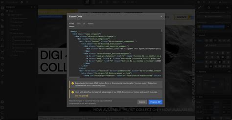 how and why export your webflow site code