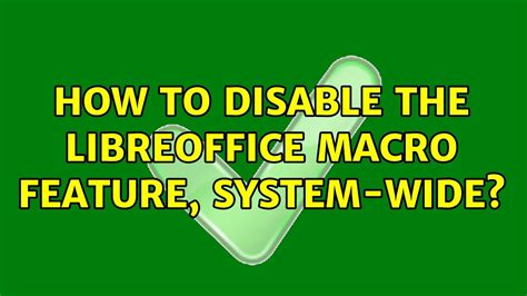 Ubuntu How To Disable The Libreoffice Macro Feature System Wide YouTube