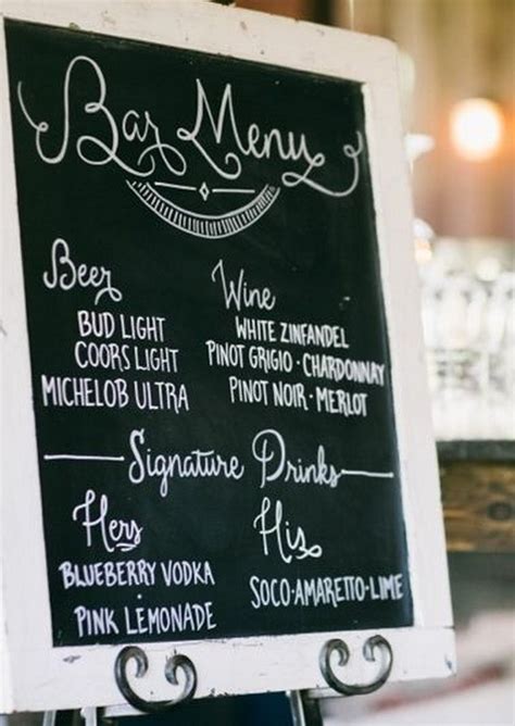 18 Brilliant Wedding Drink Station Sign Ideas
