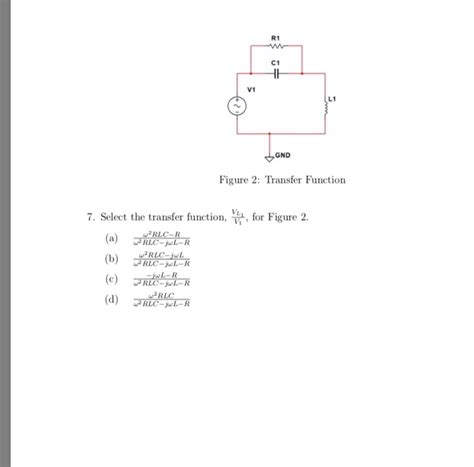 Solved R C HE V GND Figure Transfer Function For Chegg Com