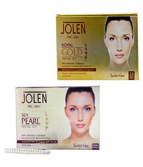 Jolen Royal Gold Facial Kit 50 Gm Jolen Sea Pearl Facial Kit 50 Gm