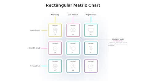 premium vector matrix graph with 9 paper white rectangular cells with