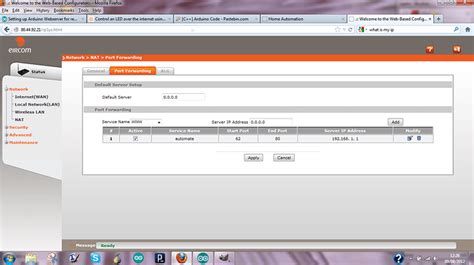 Setting Up Arduino Webserver For Remote Access General Guidance