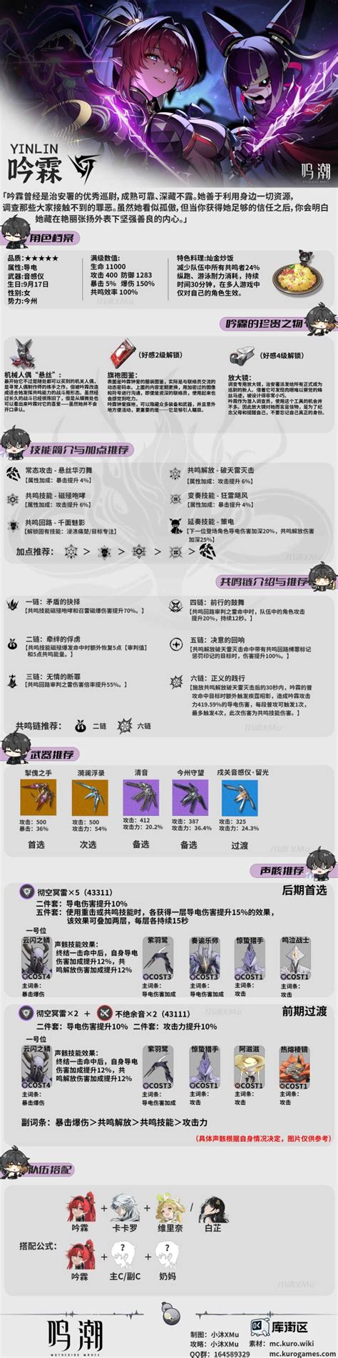 鸣潮吟霖养成一图流 吟霖怎么配队