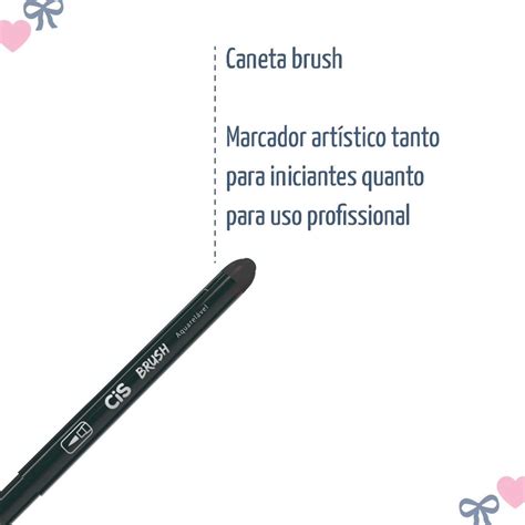 Kit Caneta Brush Preta Cis Ponta Pincel Aquarelável 3 Unidades Shopee