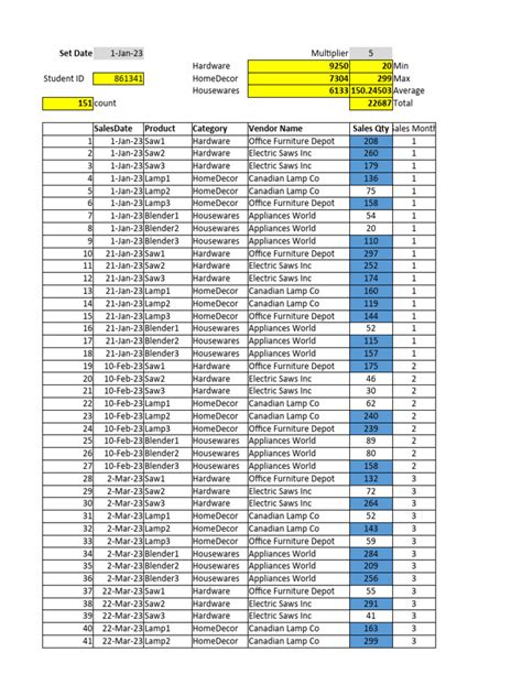 assignment 1 excel basics 2023 pdf