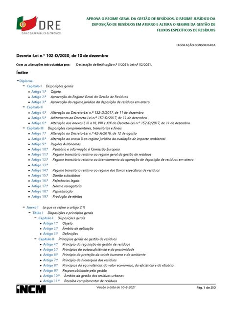 consolidação decreto lei n º 102 d 2020 pdf desperdício união