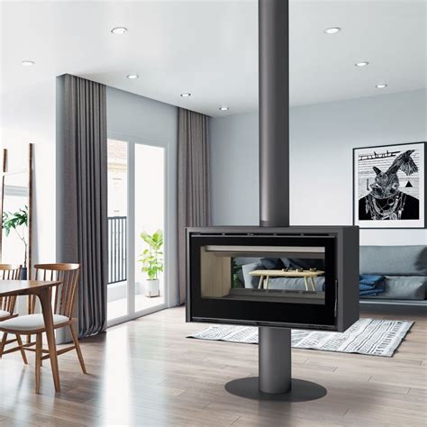 Carbel Rk Double Sided Wood Fireplace On Pedestal Firescience