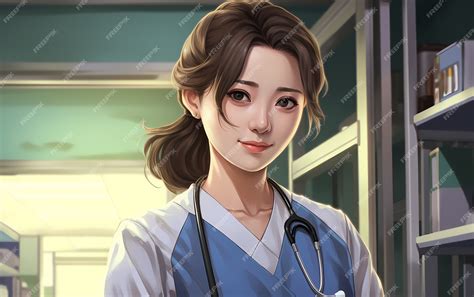 Free Photo Rendering Of Portrait Of Anime Doctor