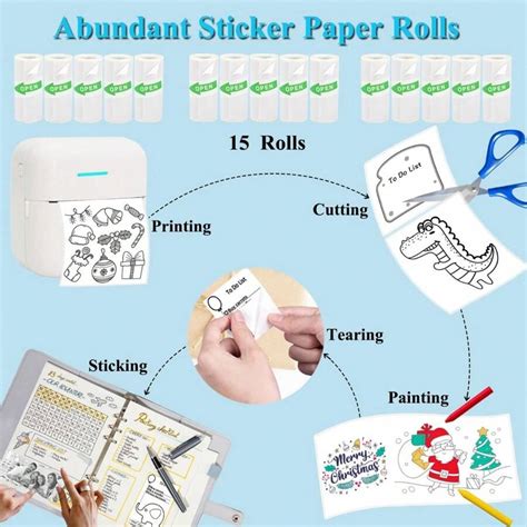 20 Rolls Mini Thermal Paper For Small Thermal Printers Sticky Labels