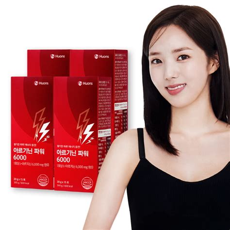 휴온스 아르기닌 파워 6000 고함량 L 아르지닌 블루베리맛 액상 15포×4박스 2개월분 티몬