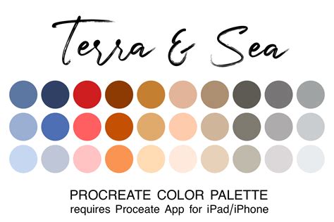 Terra And Sea Procreate Color Palette Graphic By Juliecampbelldesigns