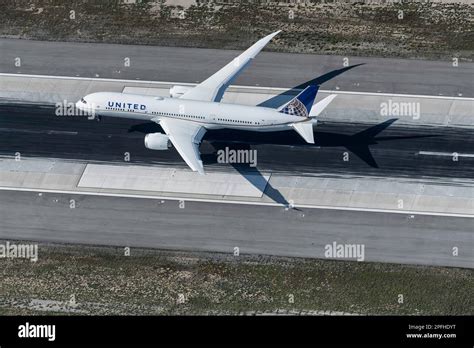 Commercial Airliner Landing At Lax Los Angeles International Airport