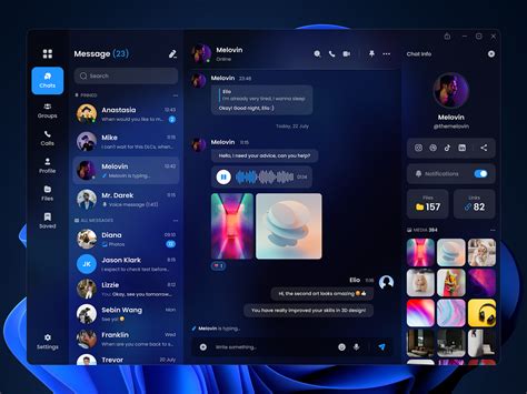 messenger web app dark mode by ilya kolesnikov🤘🏻💎 on dribbble