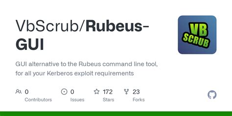 Github Vbscrub Rubeus Gui Gui Alternative To The Rubeus Command Line Tool For All Your