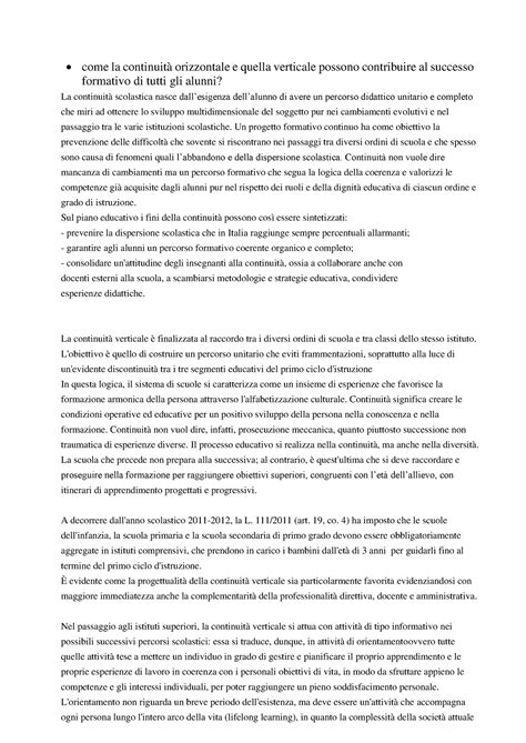 Traccia Tfa Continuita Orizzontale E Verticale • Come La Continuità